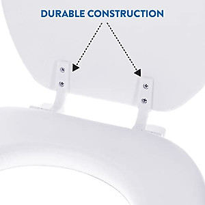 Ginsey Cushioned Desert White Soft Toilet Seat for Stylish Bathroom Décor, Off-white, Standard