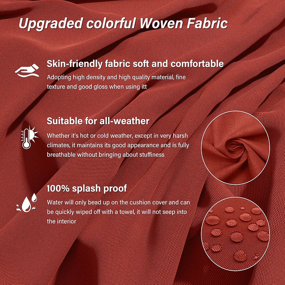 14 Pcs Outdoor Cushion Covers Patio Cushion Slipcovers Replacement Splash Proof with Zipper for Outdoor Furniture, Patio Sofa Couch 3 Sizes, Covers Only