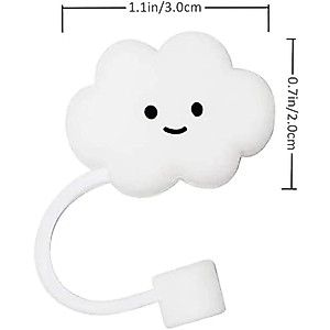 2Pcs Straw Tips Cover Straw Covers Cap for Reusable Straws Cloud Shape Straw Protector for 6-8mm Straws Airtight Seal Splash Proof Straw Protector Caps