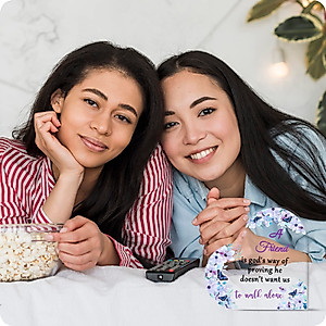 Friendship Gifts for Women Acrylic Hearts Inspirational Gift Purple Flowers Gifts Christian Gifts for Women Best Friend Thankful Gifts for Birthday Thanksgiving Day Holiday Gift (Purple Flowers)