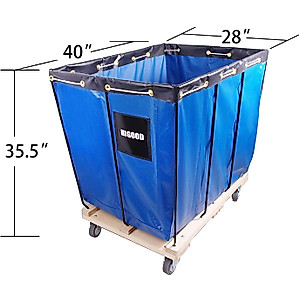 HIGOOD Basket Trucks,Service Carts Blue 16 Bushel Knock Down Truck,Carts, 20.0 cu. ft, 600 lb, 40" L X 28" W X 35.5" H Capacity