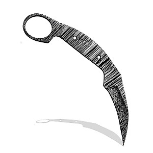 Hercules Knives Custom 8.0" OAL Hand Forged Damascus Steel Blank Blade Fixed Blade Hunting Knife Handmade Knife Making Supply Damascus Blade