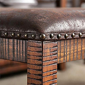 Furniture of America Beverly Solid Wood Counter Height Bench in Dark Oak