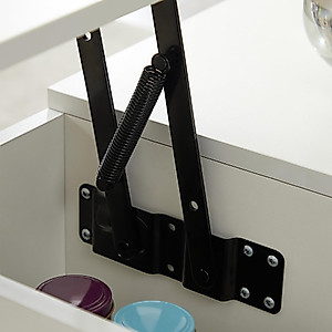 JZXSHD White Wood Lift Top Coffee Table with Hidden Compartment and Adjustable Storage Shelf, Solid Wood Legs Coffee Table with Open Storage Shelf for Home Living Room, Office