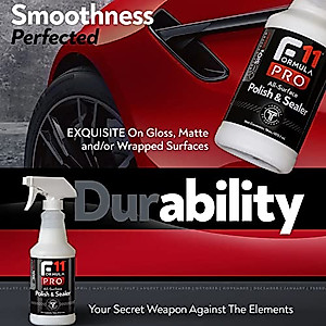 TopCoat F11PRO Starter Kit - F11PRO Kit with 16-Ounce Spray, 2-Ounce Travel Bottle, and 2 Microfiber Towels - Advanced Water-Based Alternative to Ceramic Coating - Scratch Remover - Car Wax Polish
