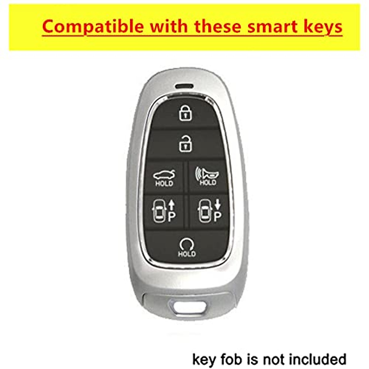 BINOWEN for Hyundai Key Fob Case Cover, TPU Key Fob Shell Protector Case Keyless Remote Smart Key Holder Fits for Hyundai Sonata Santa fe Tucson (Black)