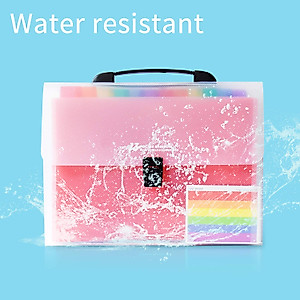 13 Pocket Portable Expanding File Folders, Accordion File Document Organizer with dividers for Any Paper and Document - Rainbow