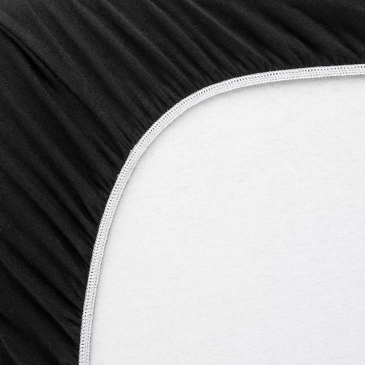 SheetWorld Fitted 100% Cotton Jersey Bassinet Sheet 15 x 33, Solid Black, Made in USA