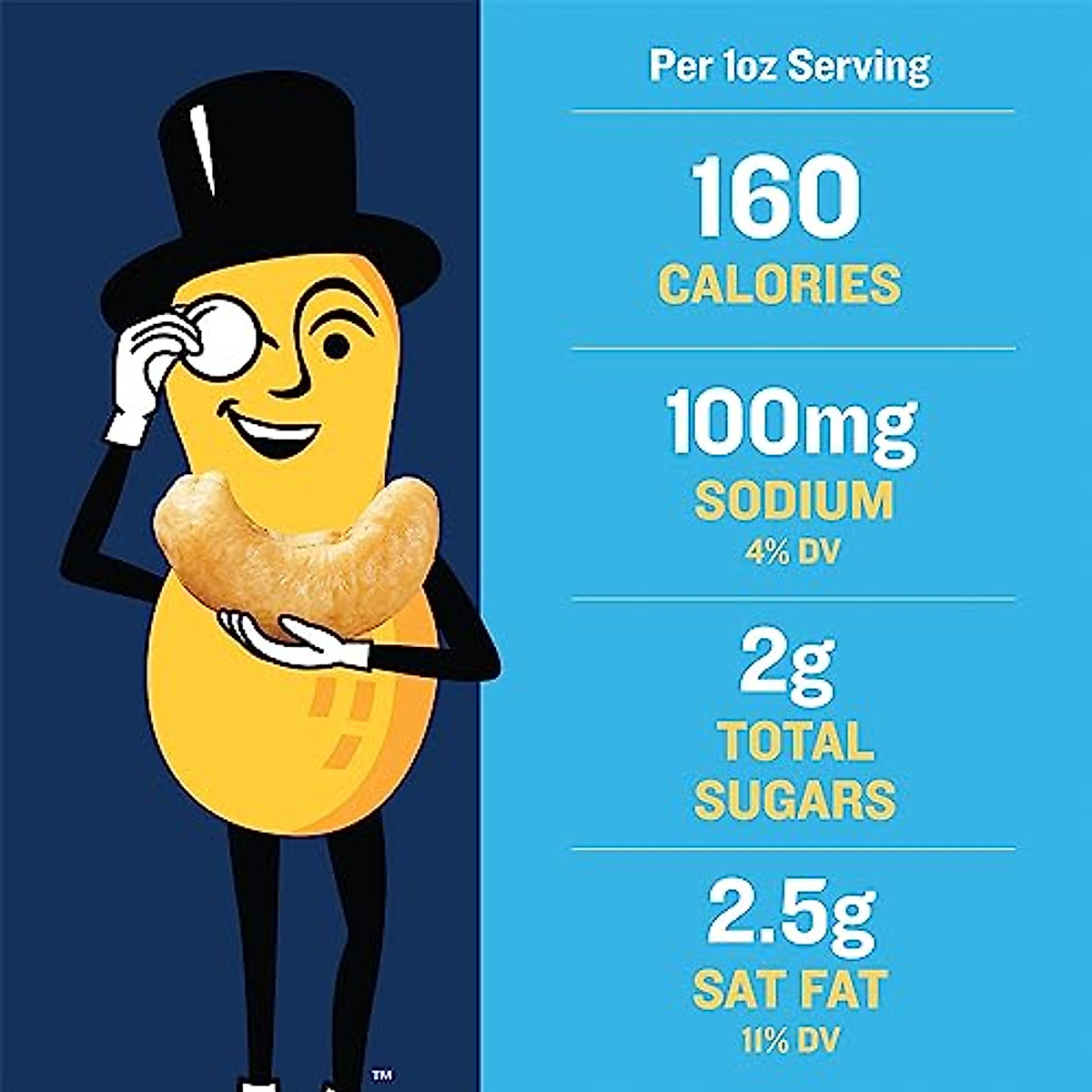 PLANTERS Salted Cashew Halves & Pieces, Party Snacks, Plant-Based Protein, 2 Lb 14 Oz Canister