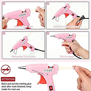 Zhengmy Glue Gun for Arts Crafts Hot Glue Guns for Kids Hot Melt Arts Craft DIY Glue Gun for Crafts School DIY Arts Home Quick Repairs (Pink, 6 Pieces)