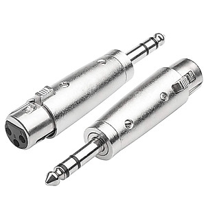 Disino Female XLR to 1/4 Inch TRS Adapter,Balanced XLR Female to Quarter Inch Male Jack Converter Audio Connector - 2 Pack