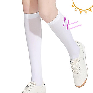 WOBBLO Over knee Sunscreen Stocking, Non-slip Breathable UPF50 Cooling Socks, Elastic Ice Silk Socks