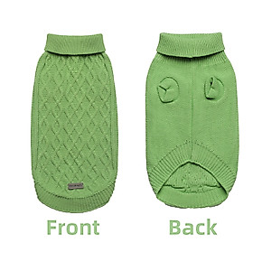 MengMengDa Small Dog Warm Winter Sweater Pet Dog Clothes Dog Knitwear for Small to Medium Breeds Dog Outfits (Green S)…