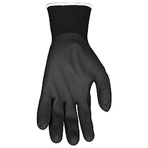 MCR Safety Ninja HPT N9699XL Work Gloves, 15 Gauge Nylon Shell, Hydropellent Technolgy(HPT) Water Repellent Coated Palm & Fingertips, X-Large, black