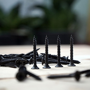 TPOHH 100 PCS #8 X 5/8 Inch Black Oxide Coated Flat Head Phillips Wood Screw, Stainless Steel 18-8 (A2) Fully Threaded 8 X 5/8'' Multipurpose Screws