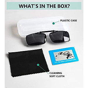 Eyekepper 3-pack Polarized Clip on Sunglasses With Spring Draw Bar Grey/Brown/G15 Lens 54 * 34MM