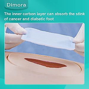 Dimora Upgrade Super Absorbent Dressing with Activated Charcoal for Wound Care, Odor Absorbing Pads 4"x 4" 10 Packs