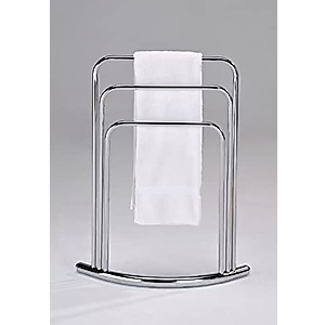 KB Designs - 3 Tier Freestanding Metal Towel Rack Stand, Chrome