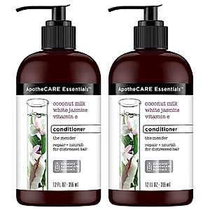ApotheCARE Essentials Conditioner - The Mender - Coconut Milk, White Jasmine, Vitamin E - Net Wt. 12 FL OZ (355 mL) Per