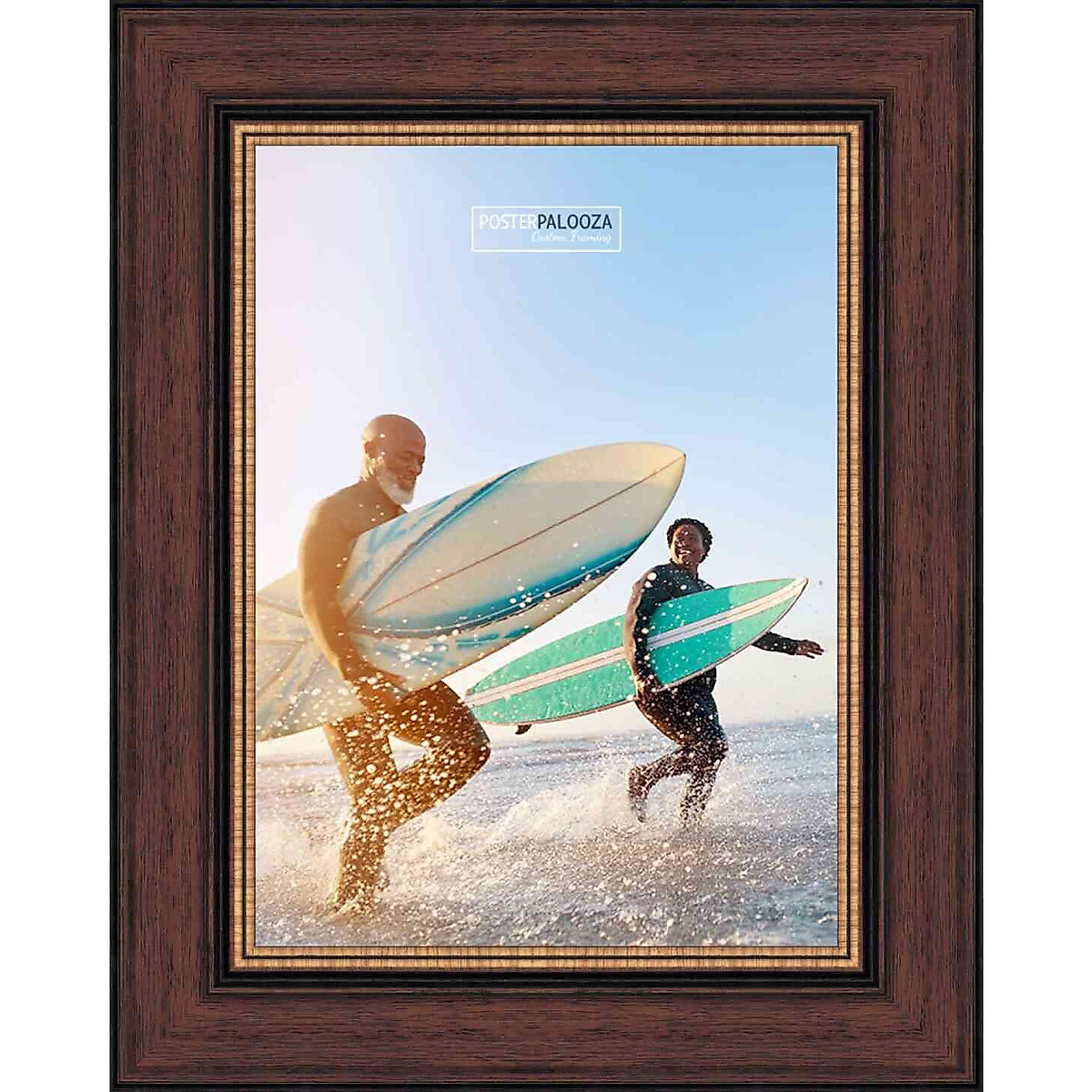 Poster Palooza 16x20 Traditional Walnut Complete Wood Picture Frame with UV Acrylic Plexiglass, Foam Board Backing & Hardware Included