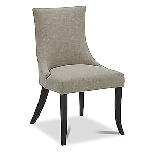 CHITA Farmhouse High Back Dining Chairs, Fabric Modern Upholstered Chairs, Dining Room Chairs Set of 2, Flax Beige