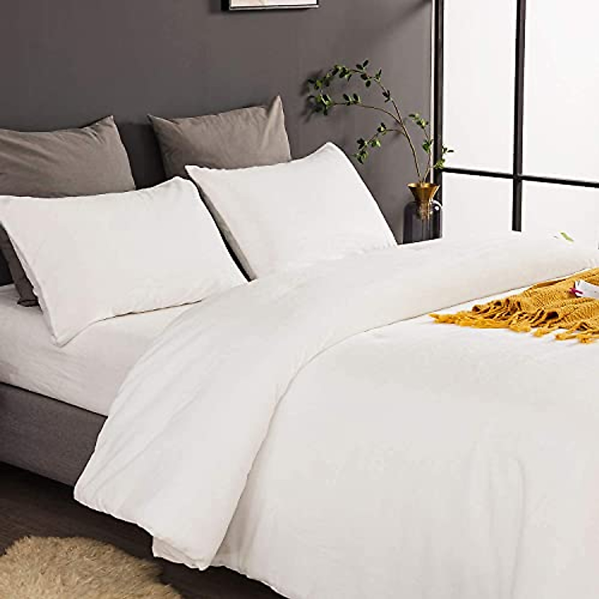 Houseri White Velvet Comforter Set Twin Fluffy White Bedding Comforter Flannel Bedding Twin All White Furry Bedding Sets Kids Fuzzy Comforter Plain White Sherpa Bedding Comforters Sets Twin