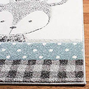 SAFAVIEH Carousel Kids Collection 5'3" x 7'6" Grey/Ivory CRK188B Animal Nursery Playroom Area Rug