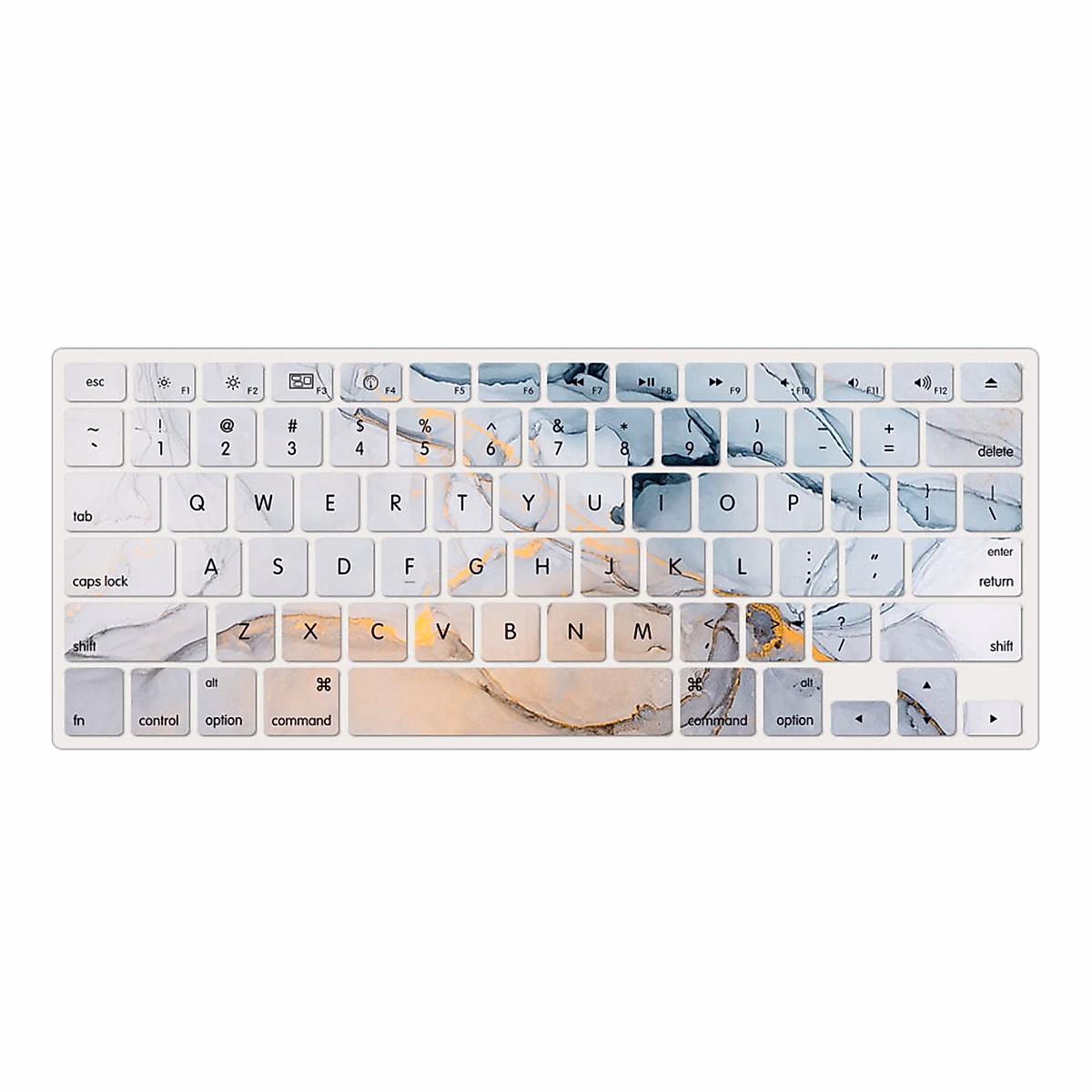 IVY Colored Marble Case for MacBook Air 13 with M2 (Models: A2681) Hard Shell Case with Keyboard Cover Set - C