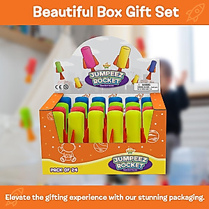 IPIDIPI TOYS Jumping Rockets Poppers - Spring Launcher Toys for Kids - Christmas Party Favors, Stocking Stuffers, School Prize, Classroom Games, Outdoor Fun, Birthday Toys, Random Color, Pack of 24