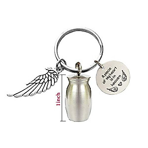 Small Cremation Urn Memorial Keychain A Piece of My Heart is in Heaven Mini Ashes Holder Key Chain Ashes Keepsake Remembrance in Memory of Loved One Dad Mom Sympathy Gift