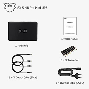 Mini UPS Battery Backup with Gigabit POE for Router, Modem, Security Camera, Input AC Output USB 5V DC 9V/12V DC 24V/48V POE (1000Mbps)