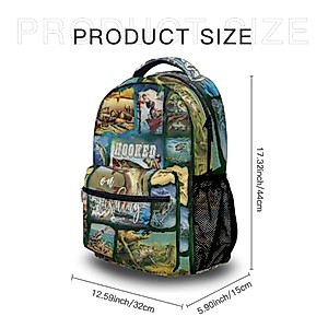 Bass Fishing Backpack School Bag Travel Daypack Rucksack for Students Gifts