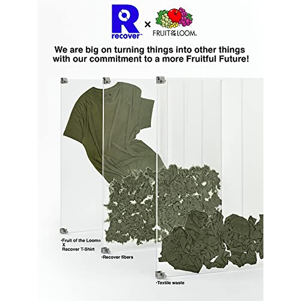 Fruit of the Loom Men's Recover Cotton T-Shirt Made with Sustainable, Low Impact Recycled Fiber, Lilac Petal, Large