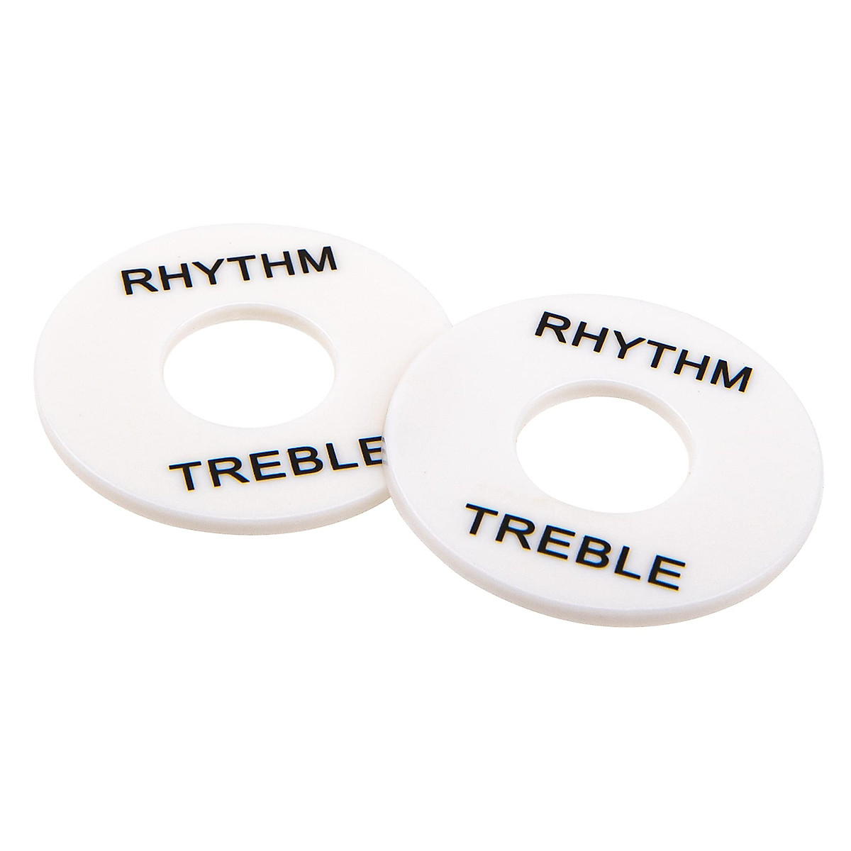 12Pcs Yootones Plastic Guitar Toggle Switch Washer Plate Rhythm Treble Ring with Letter Compatible with Les Paul Guitar (White)