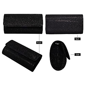 Outrip Women's Evening Bag Clutch Purse Glitter Party Wedding Handbag with Chain (Black)