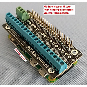 Alchemy Power Inc. Pi-Zero-EzConnect. Pi-Zero size GPIO connector. A HAT to connect GPIOs and sensors to Raspberry Pi Zero, Pi Zero W, Pi-3, or Pi-2.