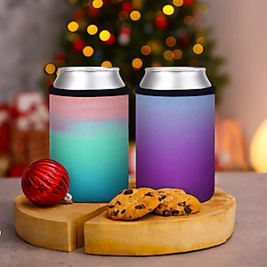 Beer Can Coolers Sleeves, Soft Insulated Bottle Soda Cover Coolers, Personalized Collapsible 12OZ Blank Bulk Drink Cooler for Parties, Wedding or Events (Multicolor,12)