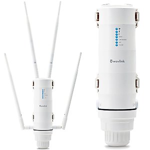 AC1200 Long Range Outdoor WiFi Extender Weatherproof with Ethernet Port & 4-Antenna, Dual-Band 2.4+5G 1200Mbps Outside PoE Access Point/Wireless Repeater/Internet Booster Network Amplifier (WN572HP3)