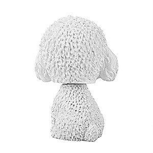 Pilipane Dog Decor, Simulation Shaking Head Dog Decor, White Poodle, Bobble Head Toy, Car Interior Bobbleheads Ornaments for Car Dashboard(White)