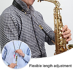 XINGYUXUXIN Saxophone Neck Strap Adjustable Saxophone Harness Stable Saxophone Carry Strap for Saxophones Horns Bass Clarinets Basoons Oboes and More