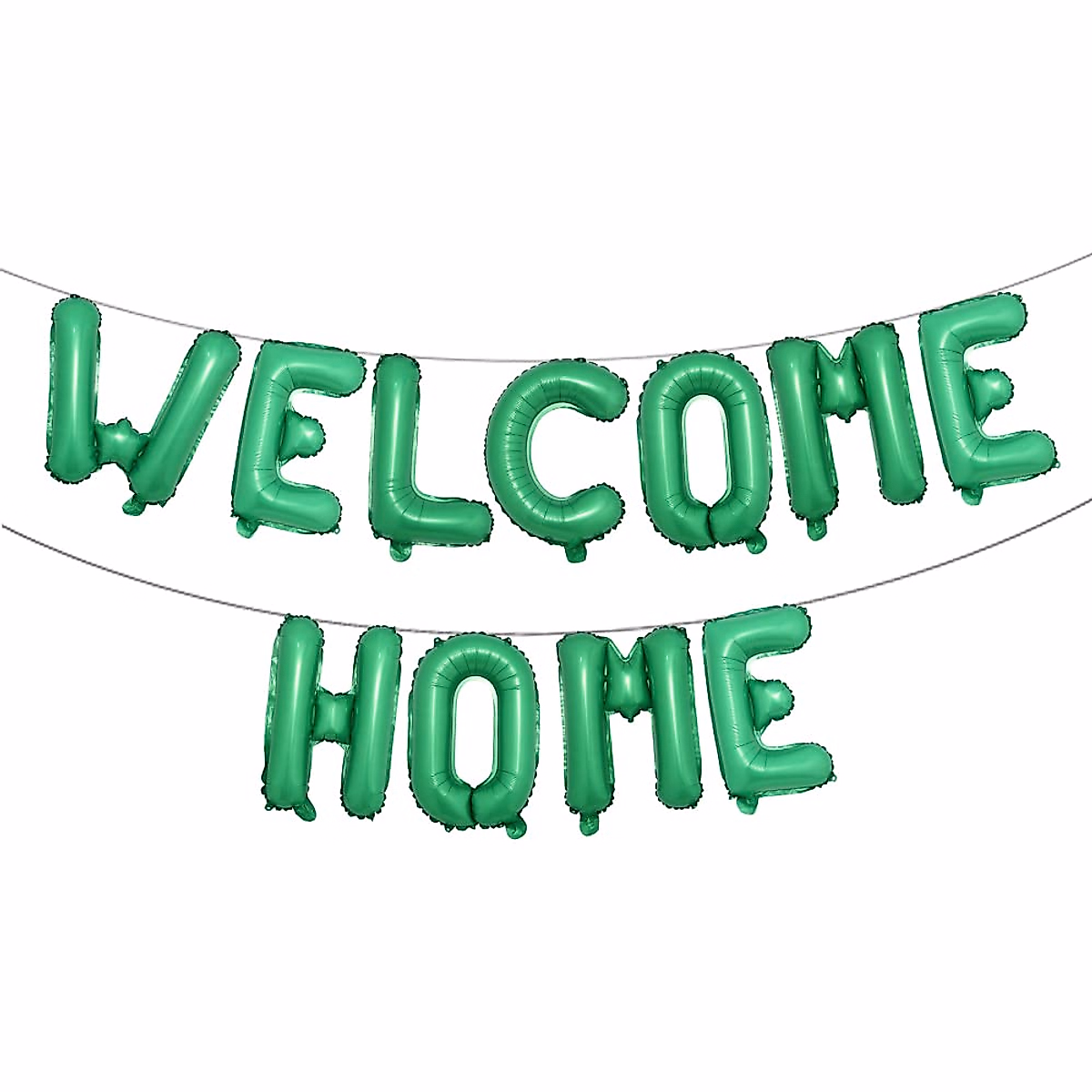 16 inch Welcome Home Balloon Banner Style Balloons Foil Letter Balloon Anniversary Celebration Party Decorations (WELCOME HOME Green)