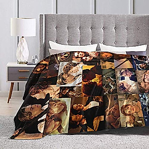 Gmhnssdszd Movies Titanic Collage Soft Fannel Fleece Jack Rose Sweet Love Throw Lightweight Warm Plush Blankets Bed Couch Office Home Accessories Funny Gifts for Women Men Kids Pets 80x60inch,Black