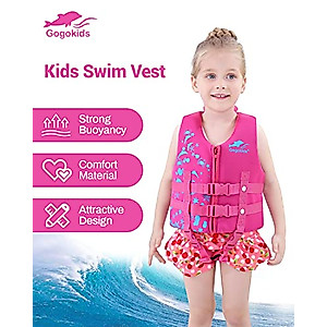 Gogokids Kids Swim Vest Float Jacket - Boys' and Girls' Floaties Swimsuit Buoyancy Swimwear