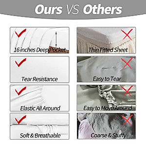 Ersmak Full Size Sheets Set (4 Piece), Super Soft Brushed Microfiber Bed Sheets with 16 Inch Deep Pocket, Egyptian Quality Luxury Bedding Set - Ivory White