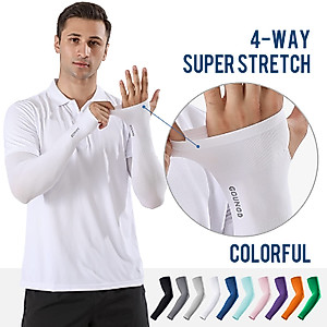 GOUNOD Sun Protection Cooling Compression Arm Sleeves For Men - Gardening Outdoors Sports Workouts volleyball arm sleeves