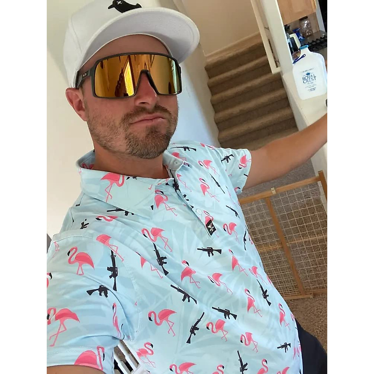 Armed Flamingo Golf Polo Shirt - 2XL