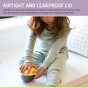 melii Animal Snack Containers with lids - Food Storage for Toddlers and Kids - Bulldog, Lion & Panda (Pack of 3)