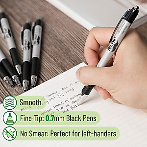 Mr. Pen No Bleed Pens, Bible Pens, Fine Tip, Black, Pack of 6