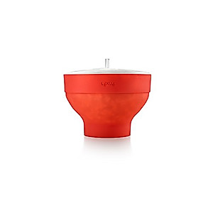 Lekue Microwave Popcorn Popper/ Popcorn Maker, Red