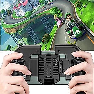 NGHTMRE Mobile Game Controller 4in1 multitask controller Six-Finger Operation Built-in Silent Cooling Fan for Fortnite PUBG Knives Out Cross Fire,Call of Duty,Rules of Survival